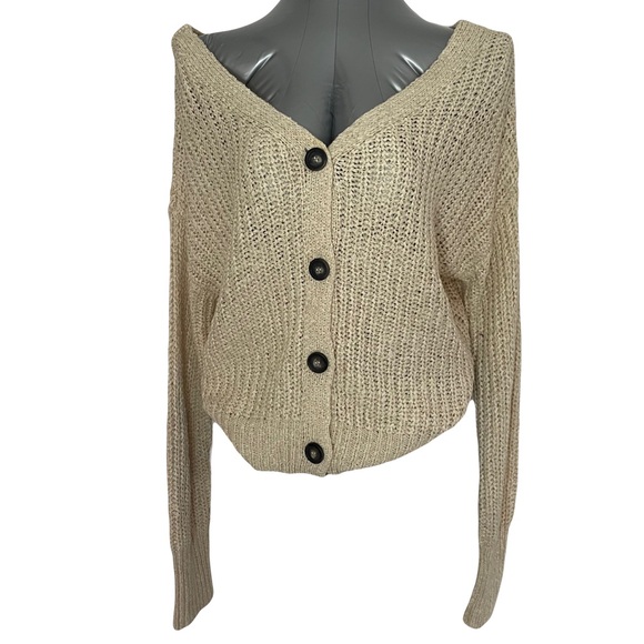 moon & madison | Sweaters | Vintage Tan Cream Cardigan | Poshmark
